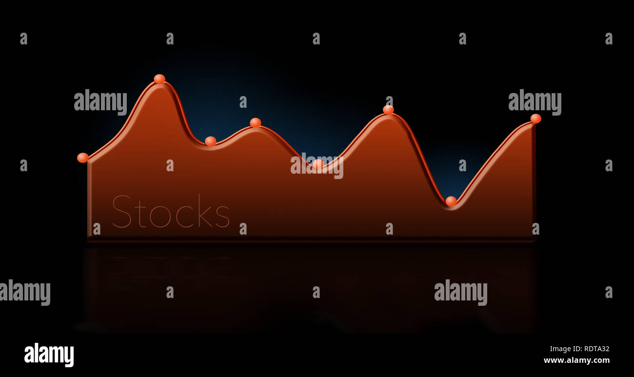 Here is a modern stock market chart, graph. This is an illustration ...