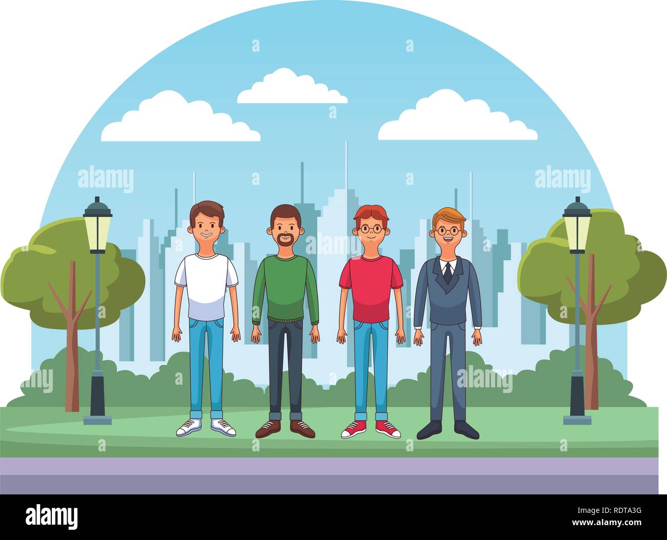 young men cartoon Stock Vector Image & Art - Alamy