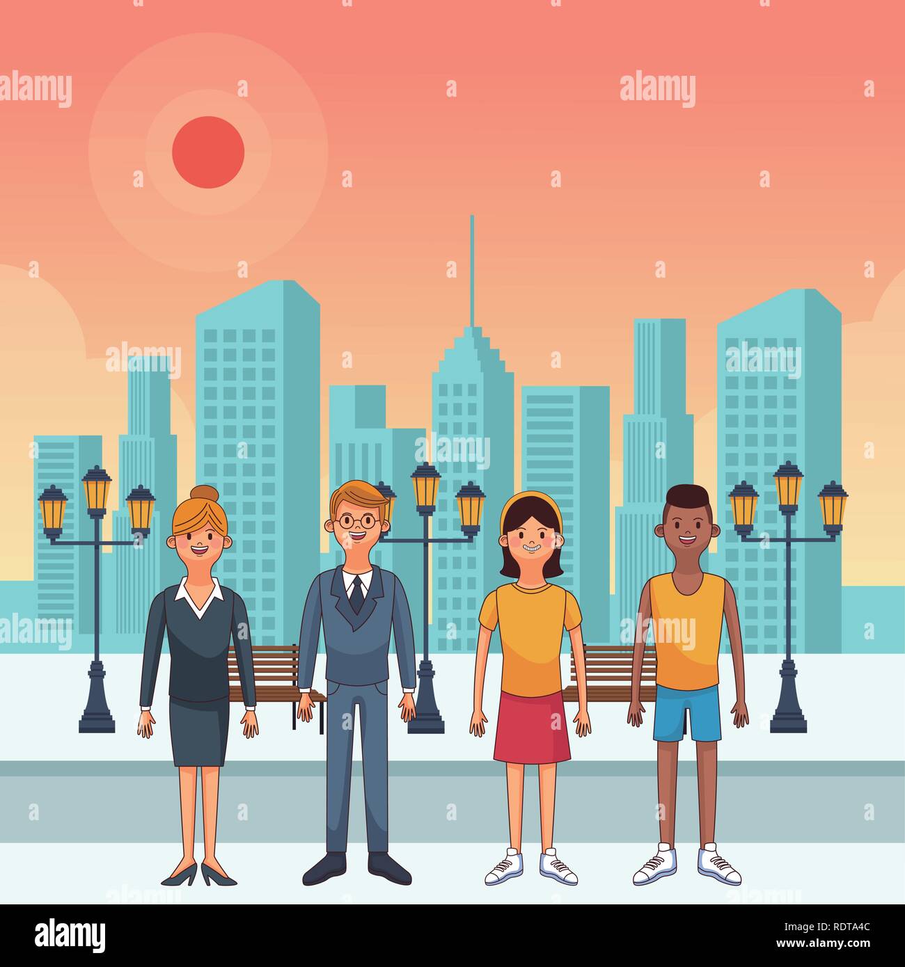 group of friends cartoon Stock Vector Image & Art - Alamy