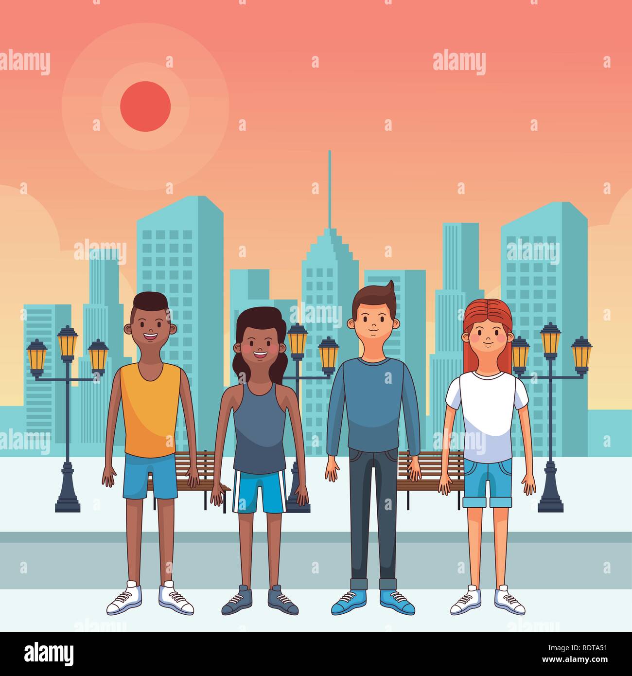 group of friends cartoon Stock Vector Image & Art - Alamy
