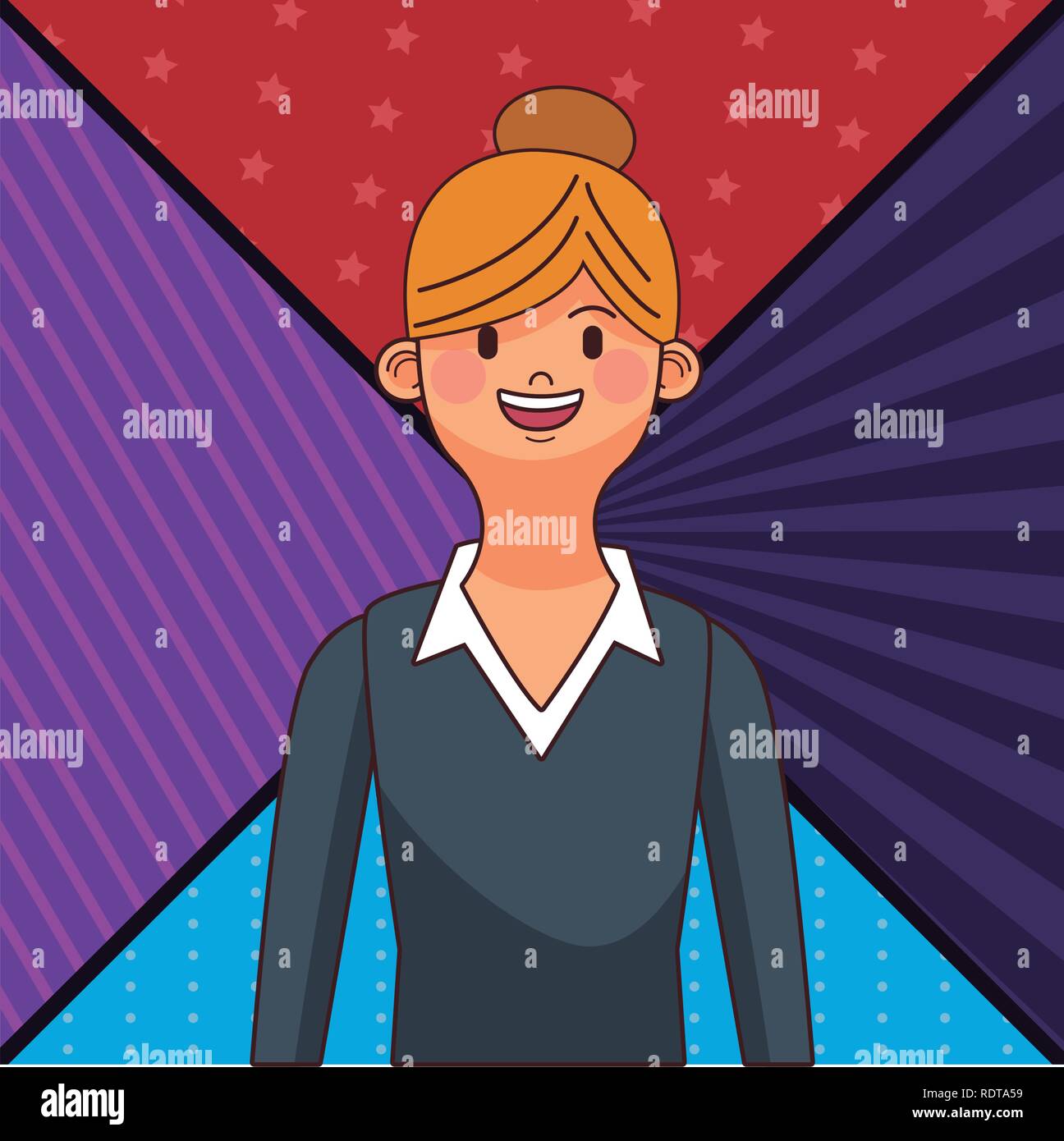 young woman upperbody cartoon Stock Vector Image & Art - Alamy