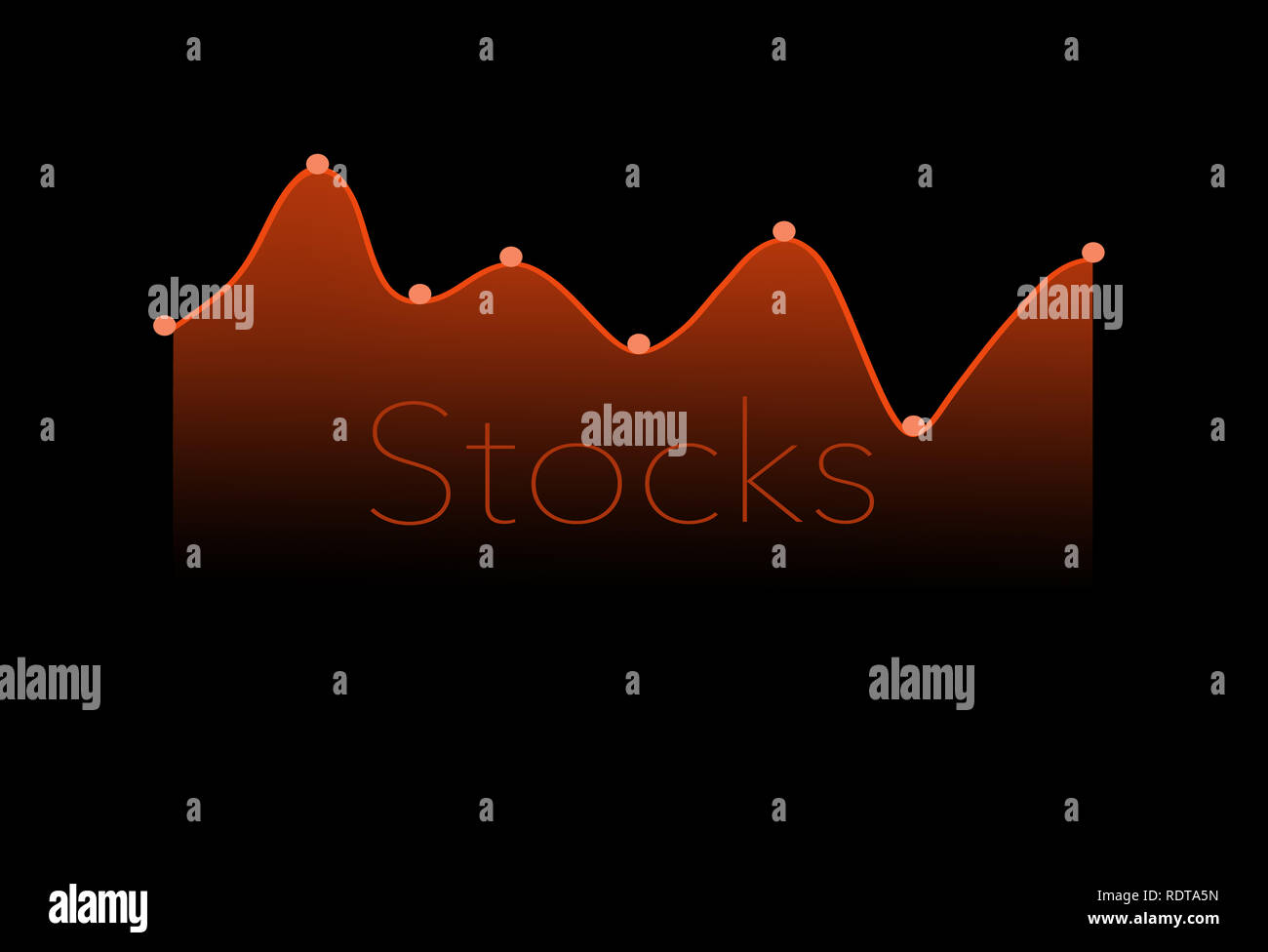 Here is a modern stock market chart, graph. This is an illustration ...