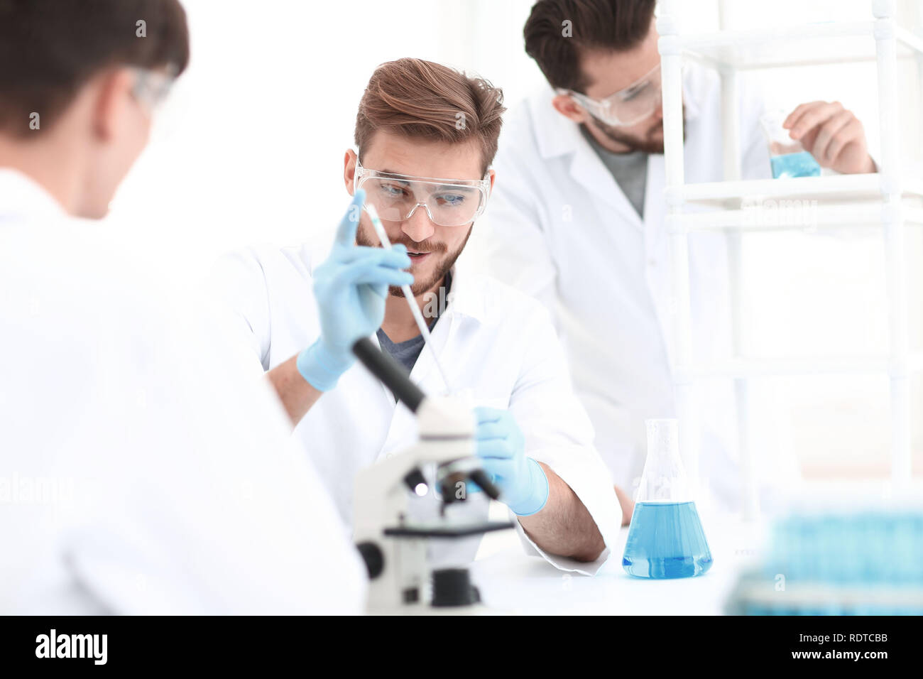 background image science team in the lab .photo with copy space Stock ...