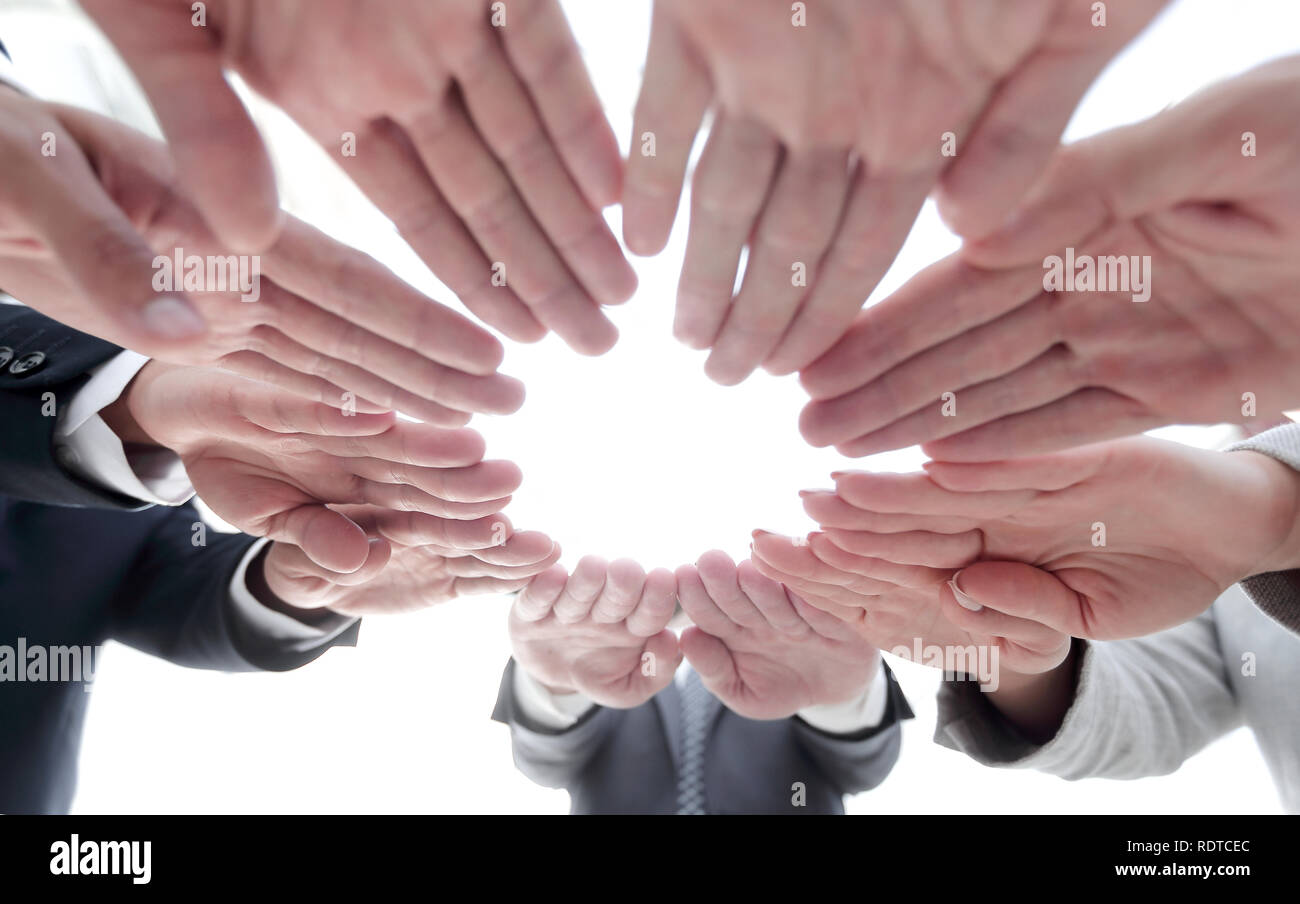 concept of teamwork.business team showing their unity Stock Photo - Alamy