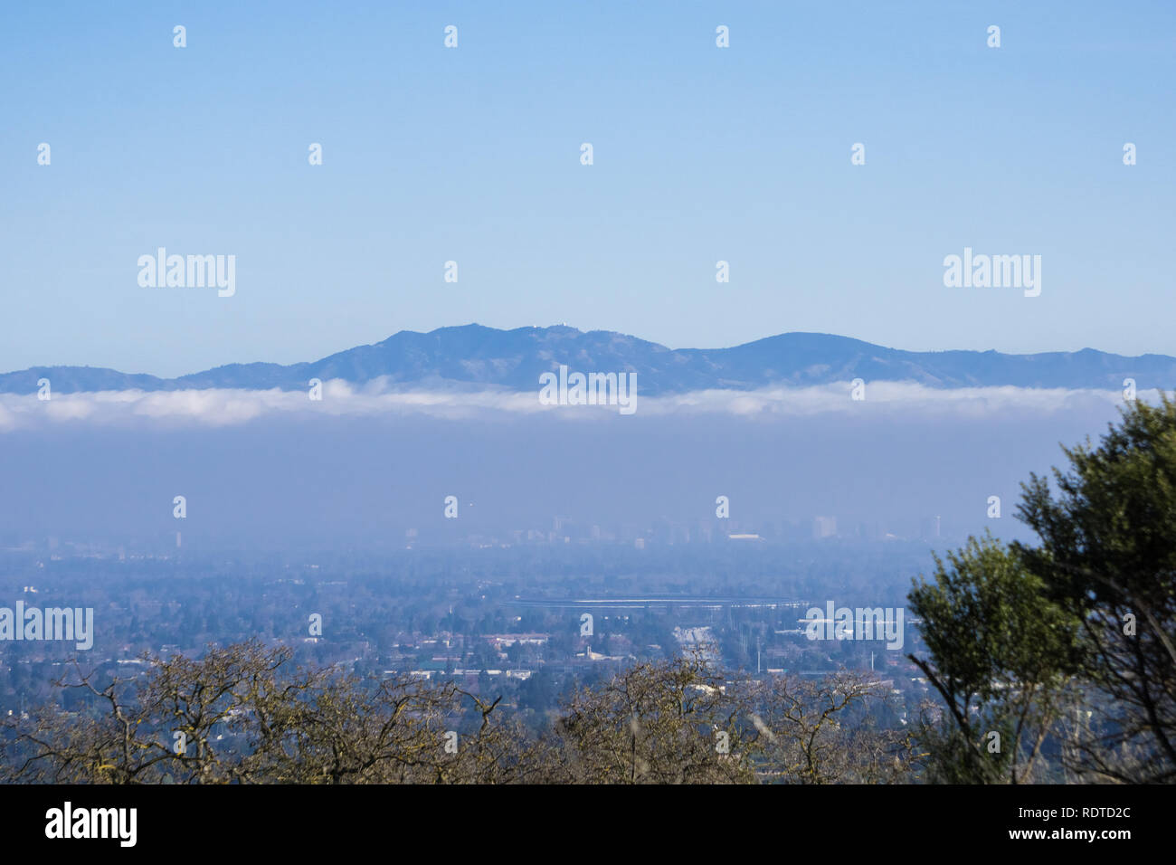 View towards Mt Hamilton summit (and the observatories) in Diablo ...