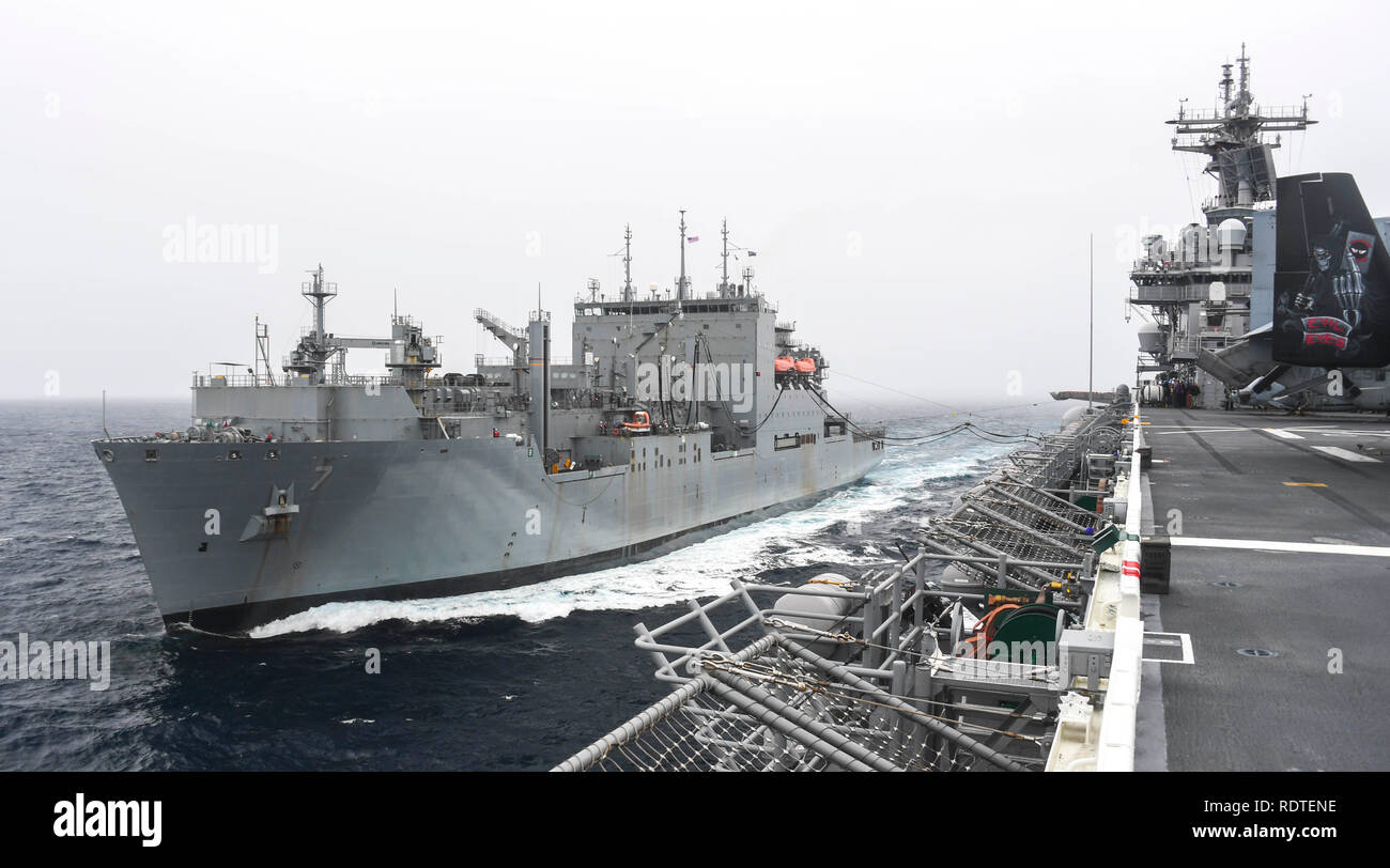 190117-N-PX867-1071 PACIFIC OCEAN (Jan. 17, 2019) Dry cargo and ...