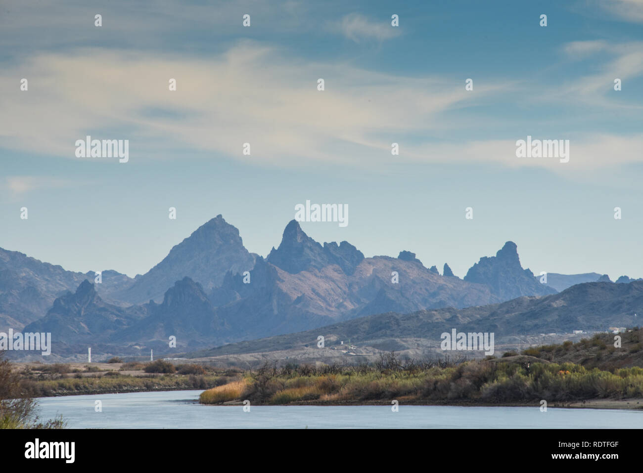Needles Mountains at the Colorado Mountains at Topock, Arizona Stock ...