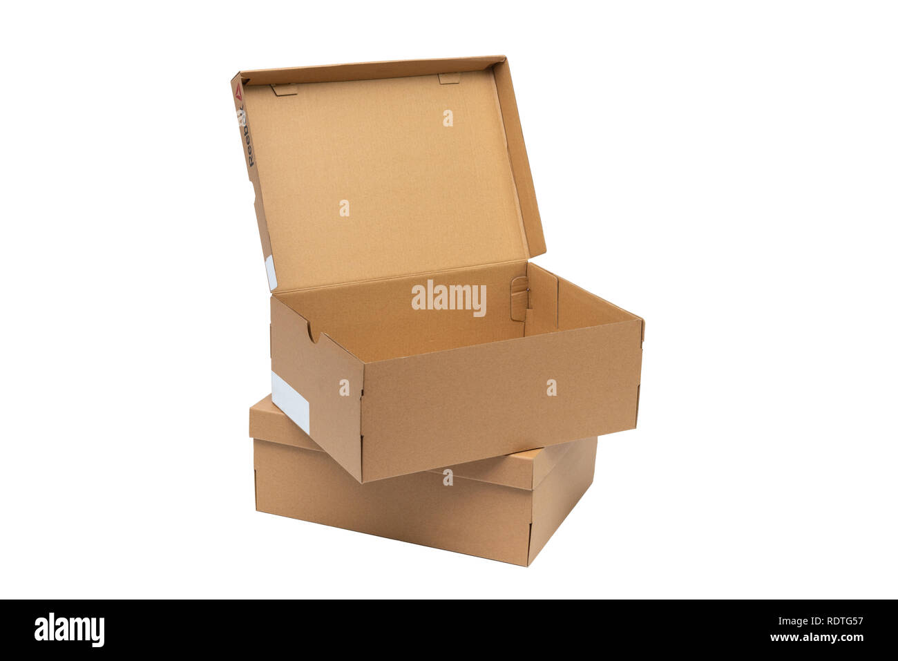 Brown cardboard shoes box with lid for shoe or sneaker product ...