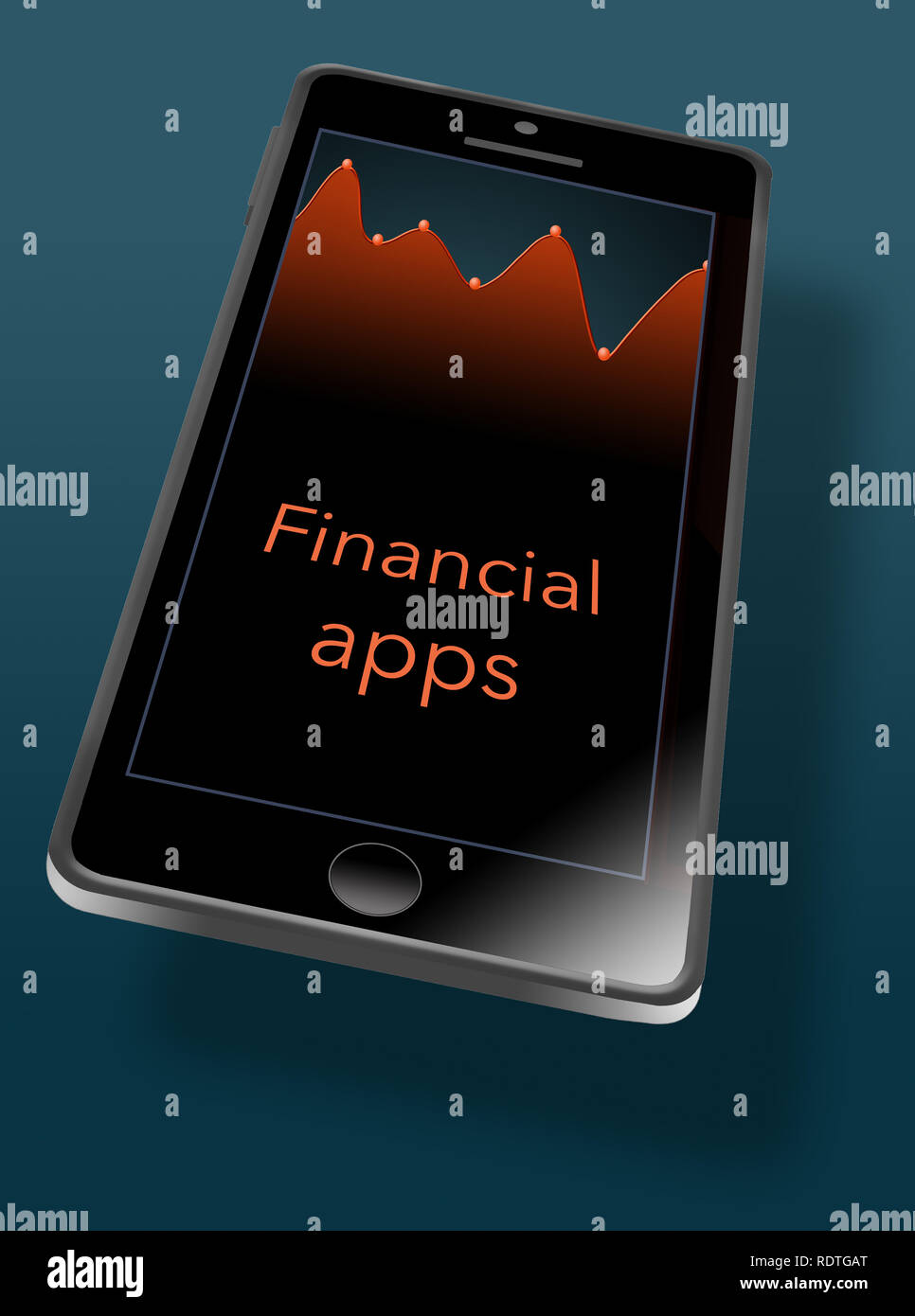 This illustrates having a financial app on your cell phone. This is an ...