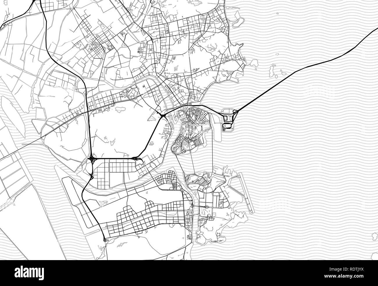 Area map of Macau, Macau. This artmap of Macau contains geography lines ...