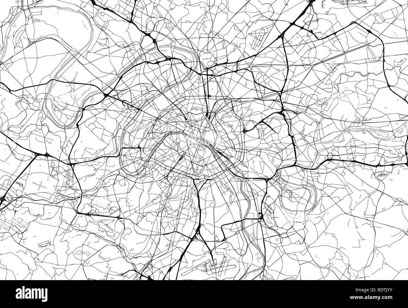 Area map of Paris, France. This artmap of Paris contains geography ...