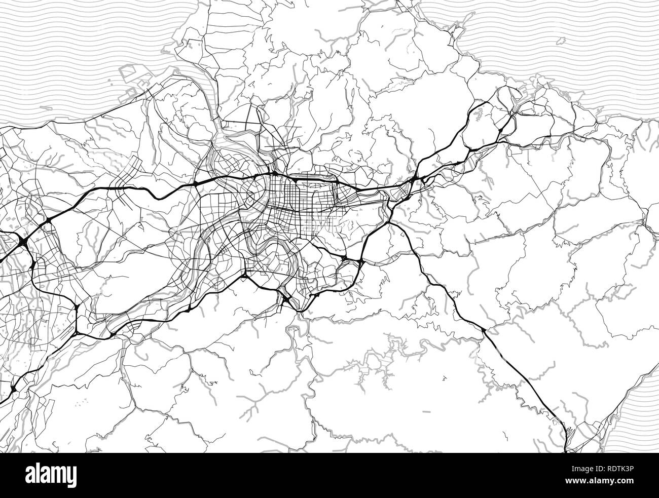 Area map of Taipei, Taiwan. This artmap of Taipei contains geography ...