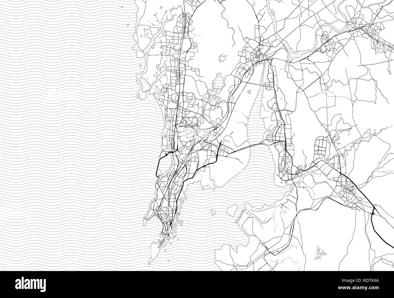 Area map of Mumbai, India. This artmap of Mumbai contains geography ...