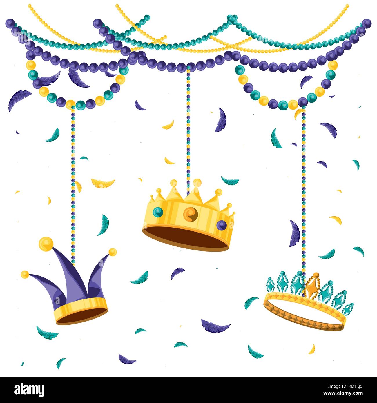 set of crowns for party carnival vector illustration design Stock ...