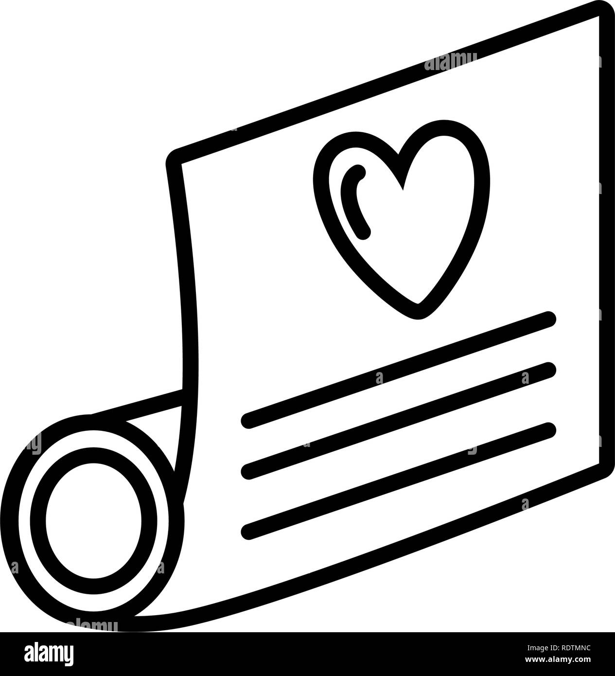 parchment with heart love vector illustration design Stock Vector Image ...