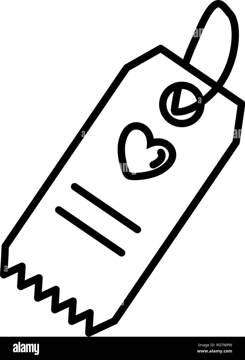 tag commercial with heart isolated icon vector illustration design ...