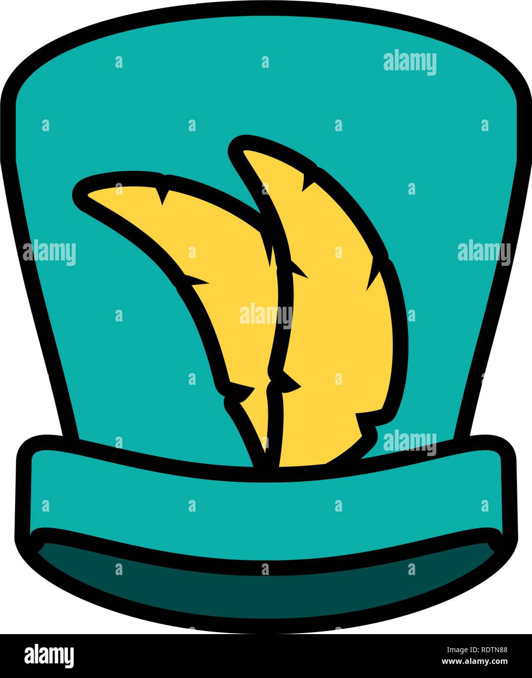 carnival top hat with feathers vector illustration design Stock Vector ...