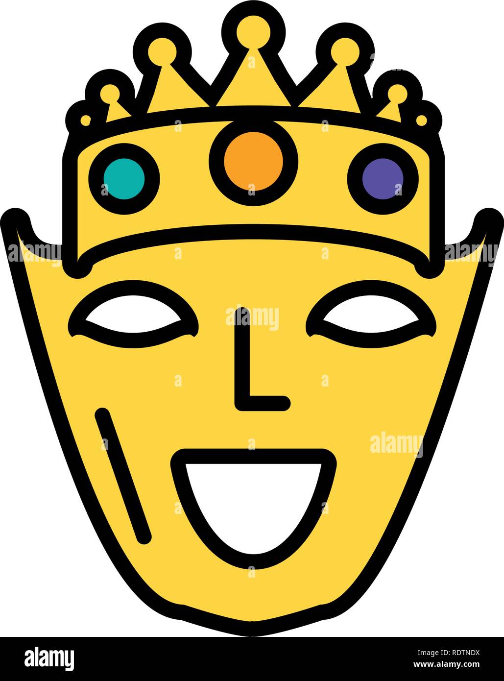mask with crown of king for carnival vector illustration design Stock ...