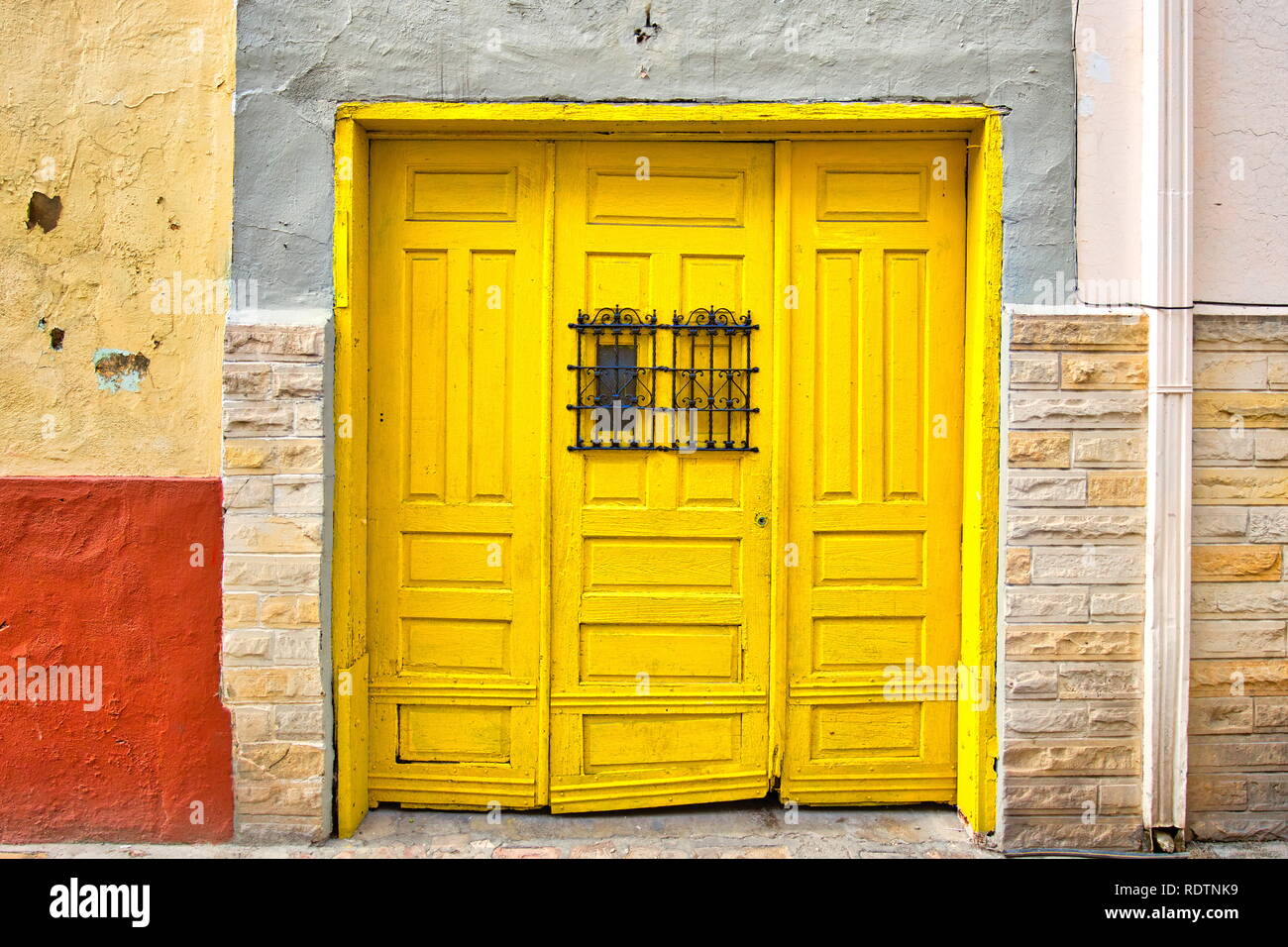 Monterrey, colorful historic buildings in the center of the old city ...