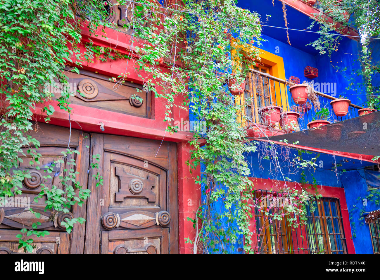 Monterrey, colorful historic buildings in the center of the old city ...