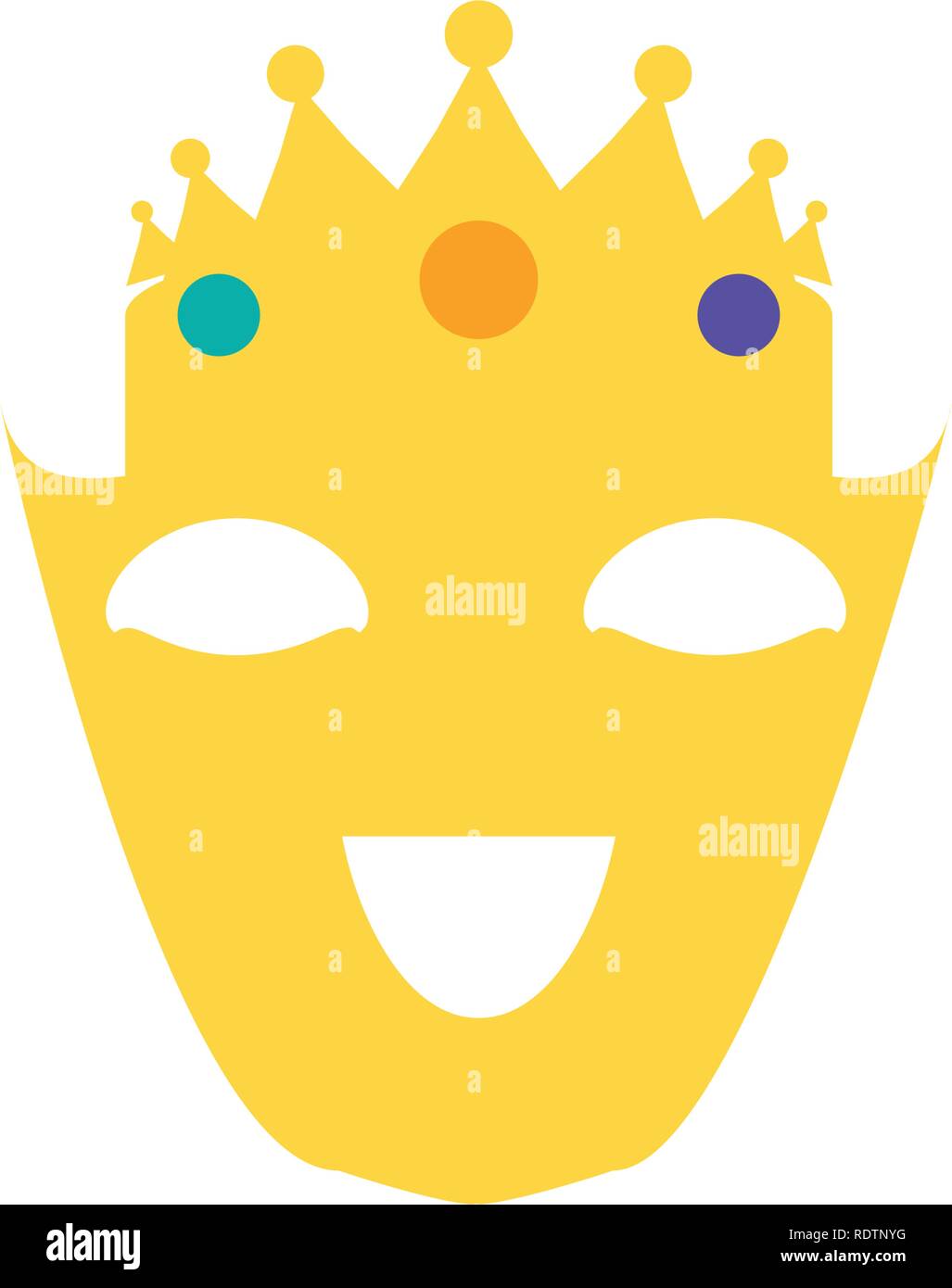 mask with crown of king for carnival vector illustration design Stock ...