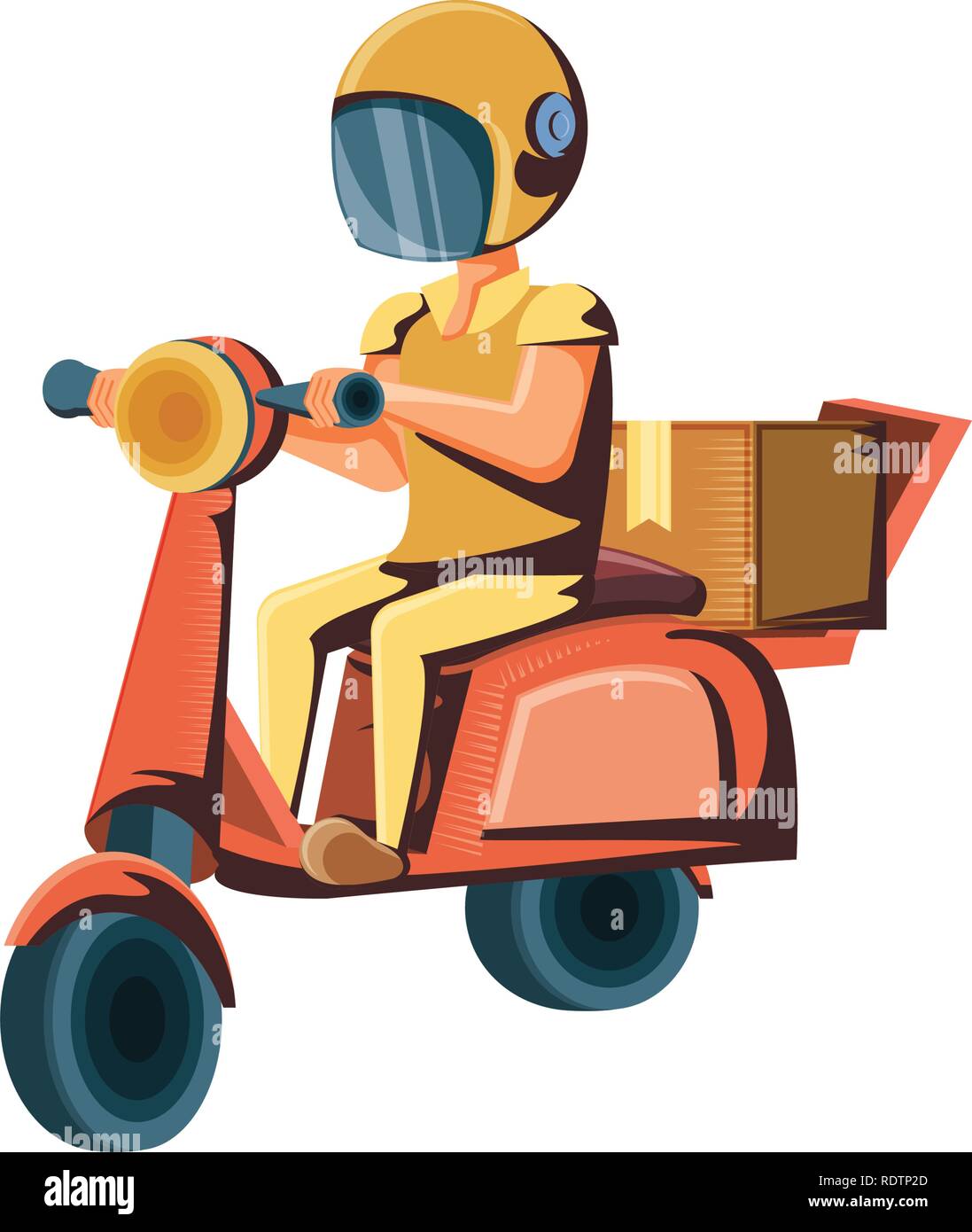 delivery worker in motorcycle vector illustration design Stock Vector ...