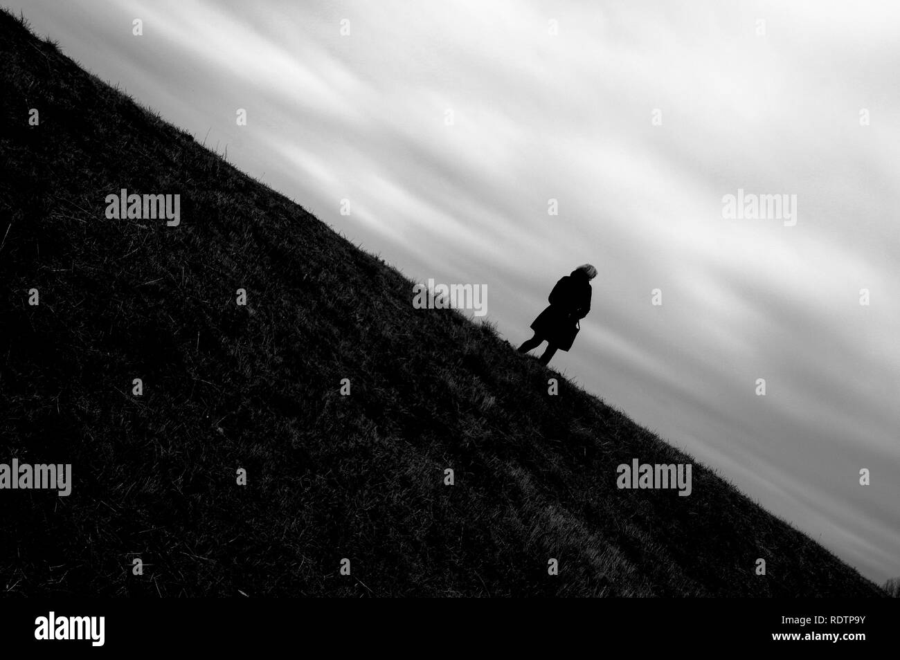 Woman silhouette sad Black and White Stock Photos & Images - Alamy