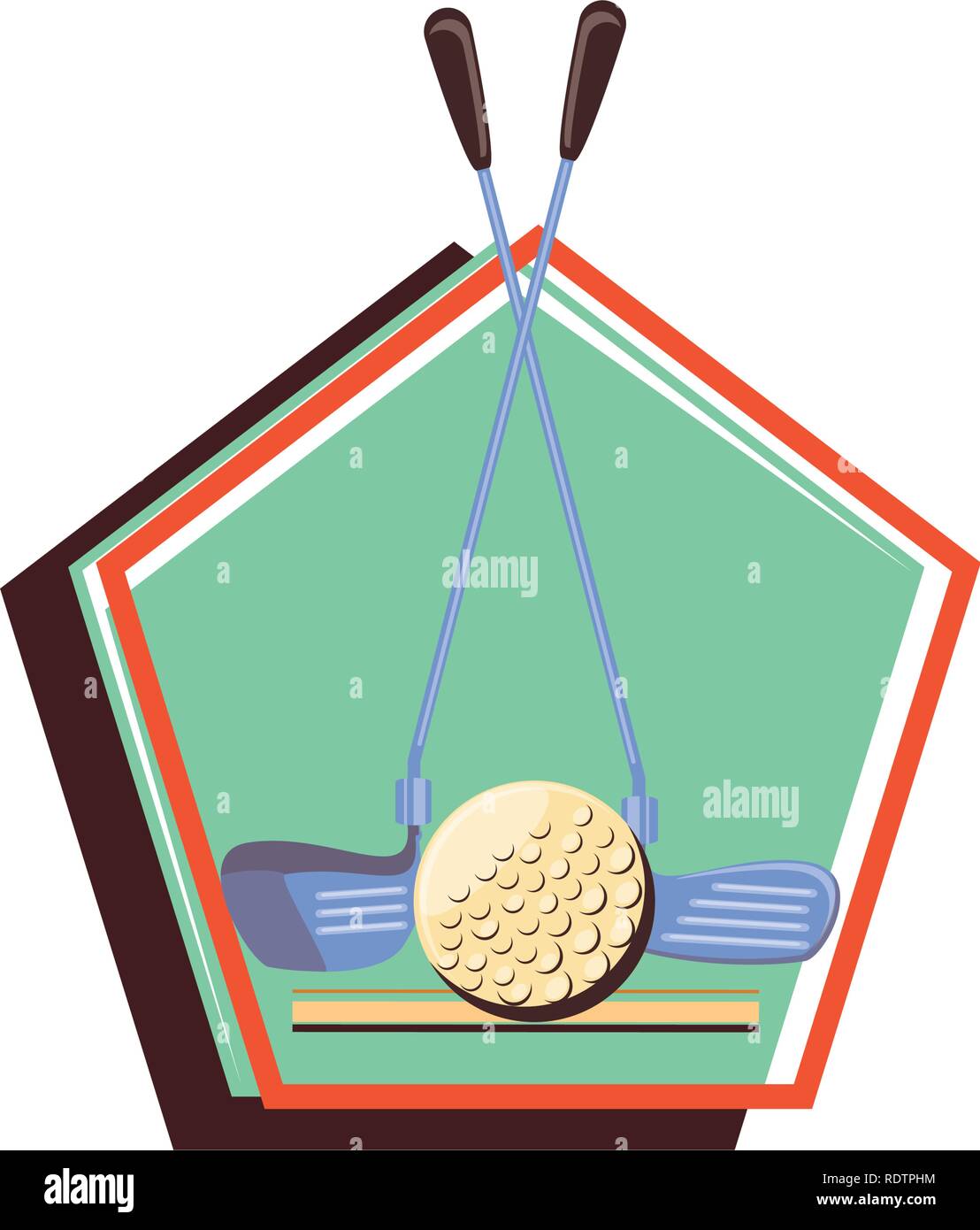 label with ball and sticks golf vector illustration design Stock Vector ...