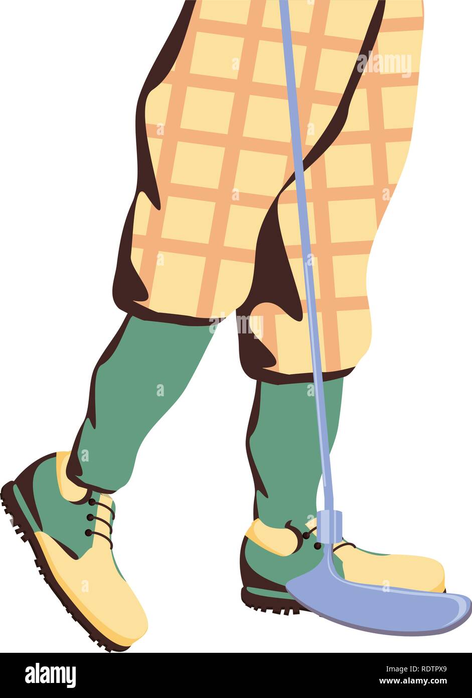 golf player feet with stick vector illustration design Stock Vector ...