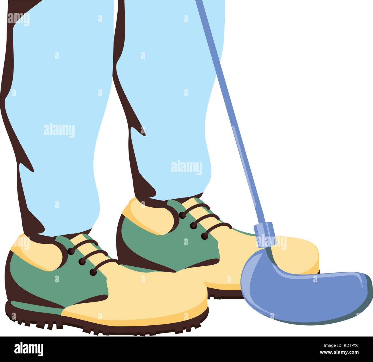 golf player feet with stick vector illustration design Stock Vector ...