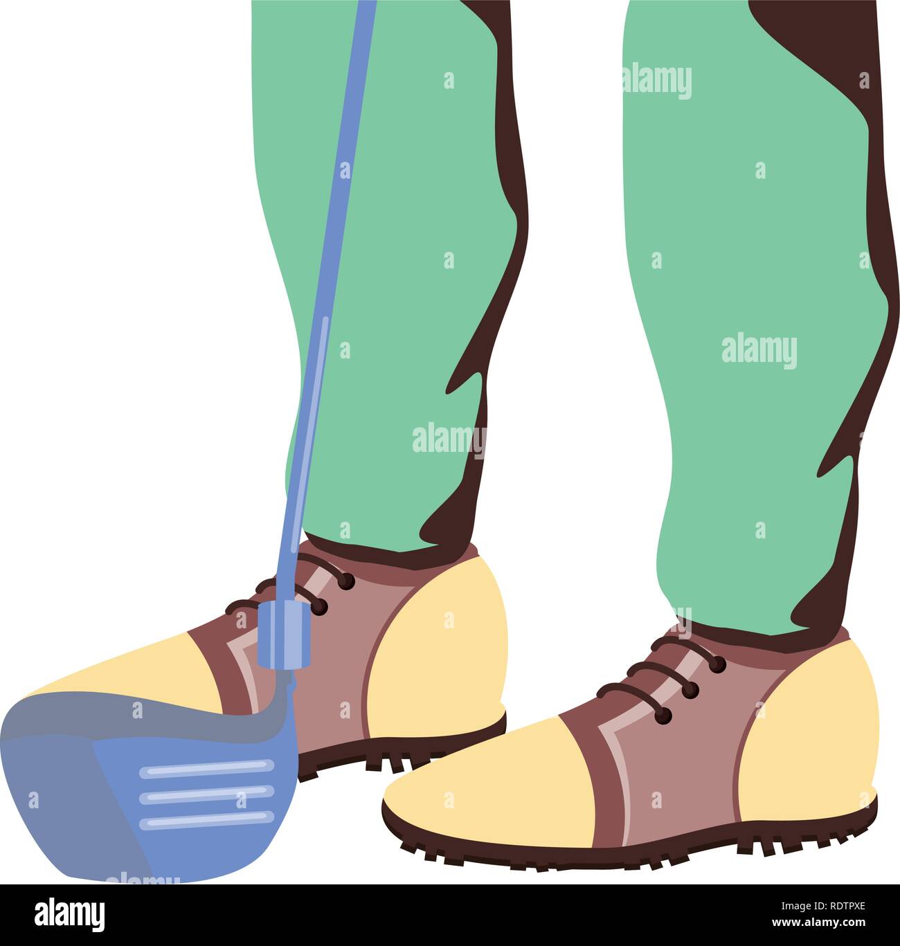 golf player feet with stick vector illustration design Stock Vector ...