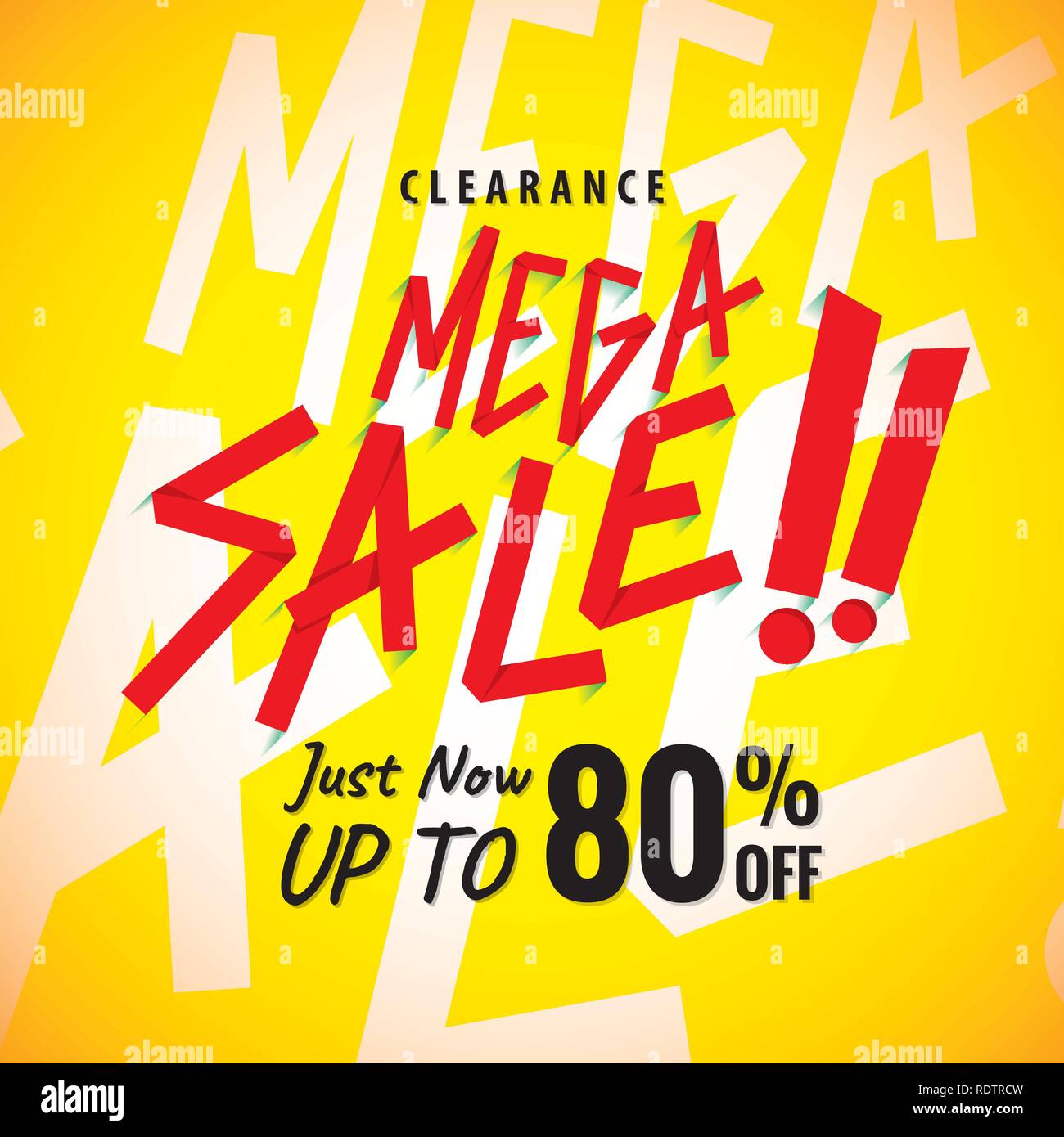 Mega Sale heading yellow design for banner or poster. Sale and ...