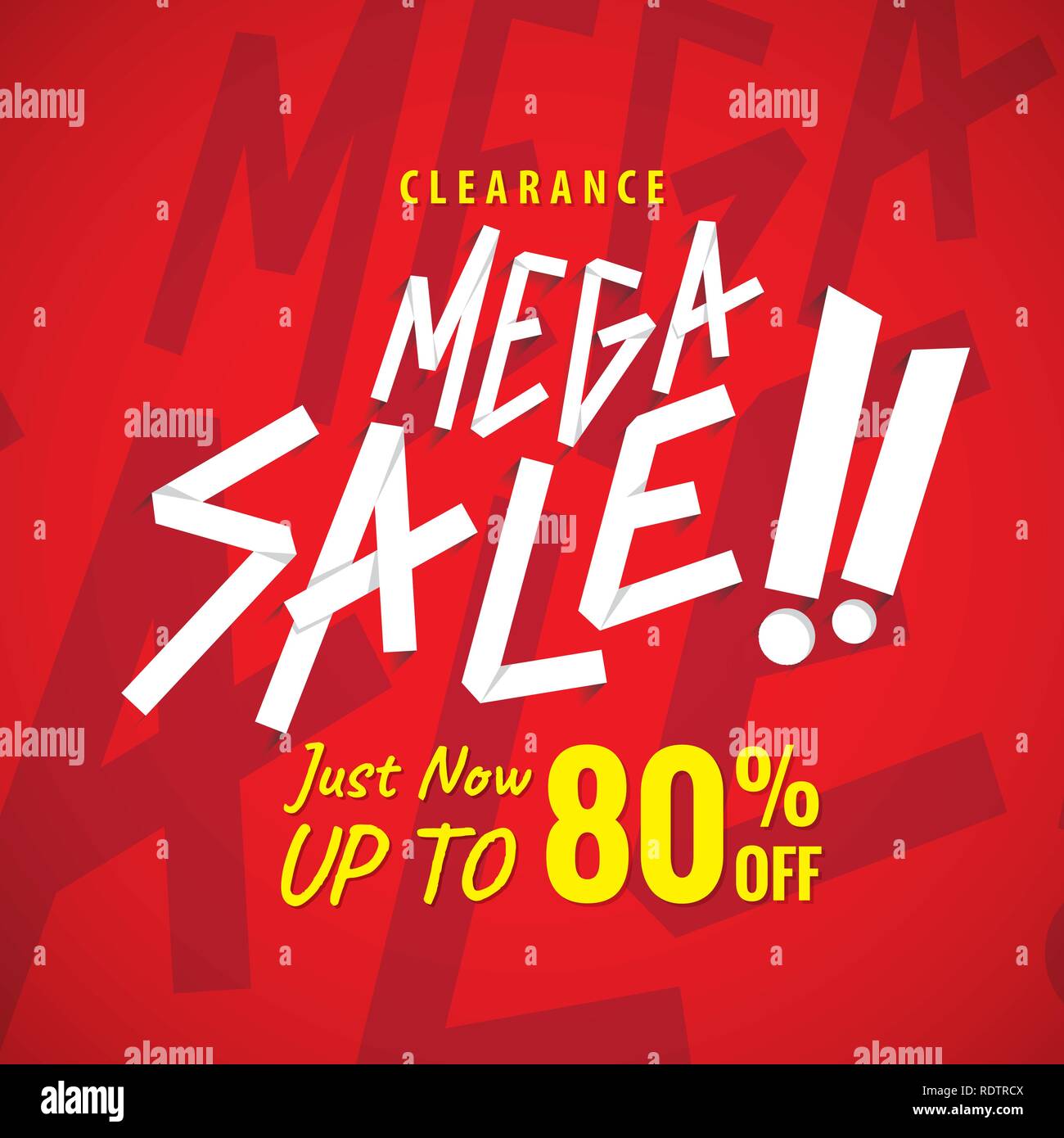 Mega Sale heading red design for banner or poster. Sale and discounts ...