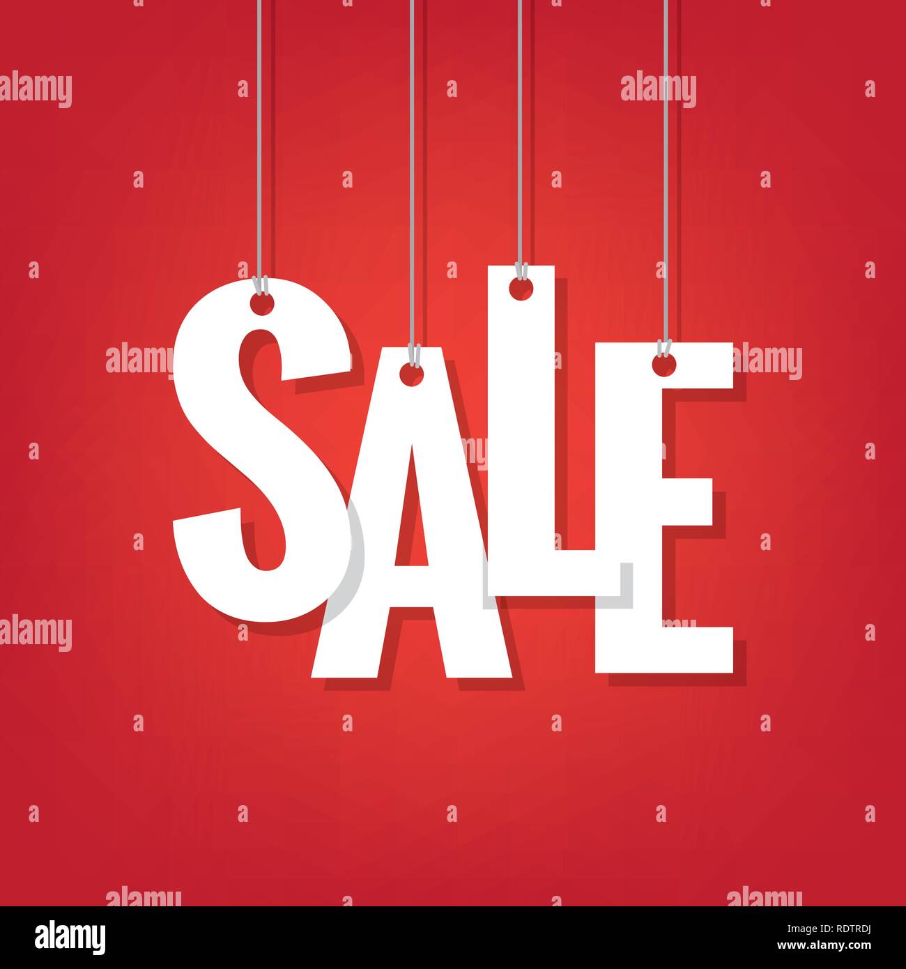 white sale hanging mobile heading design on red backdround for banner ...