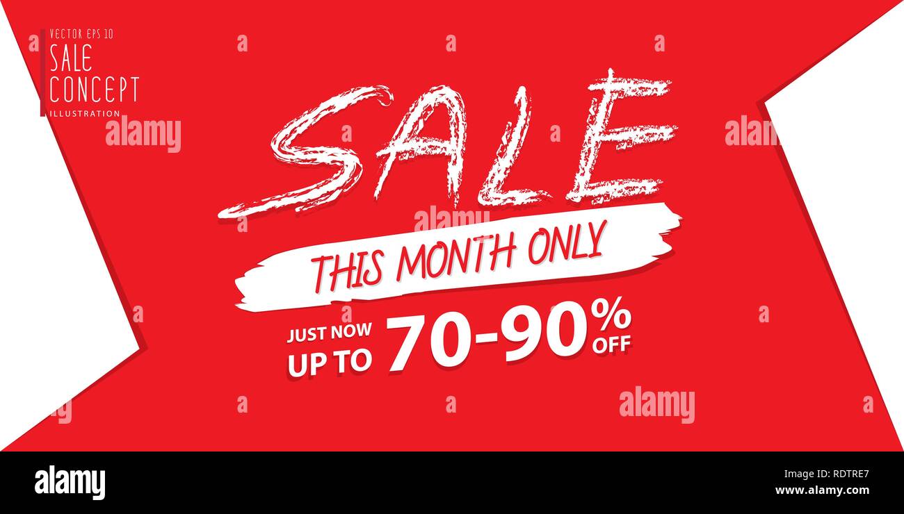 Sale this month heading design for banner or poster. Sale and discounts ...