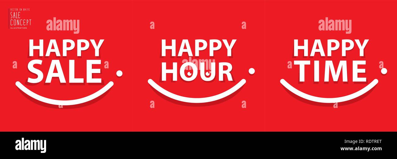 Happy heading design for banner or poster. Sale and discounts. Vector ...