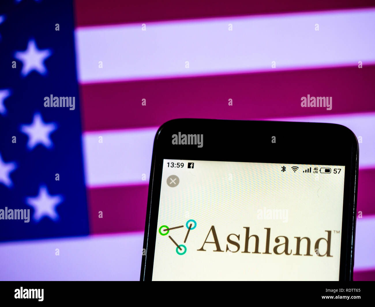 Ashland Inc. Chemicals company logo seen displayed on smart phone Stock ...