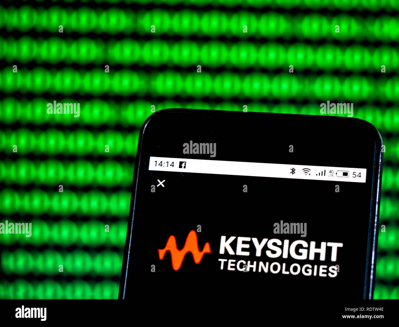 Keysight Electronics company logo seen displayed on smart phone Stock ...