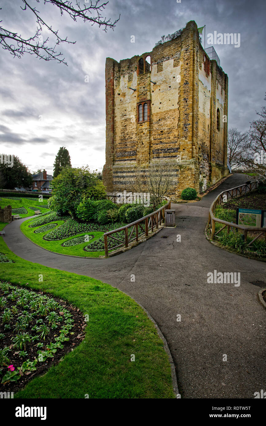 Guildford Castle is in Guildford, Surrey, England. It is thought to ...
