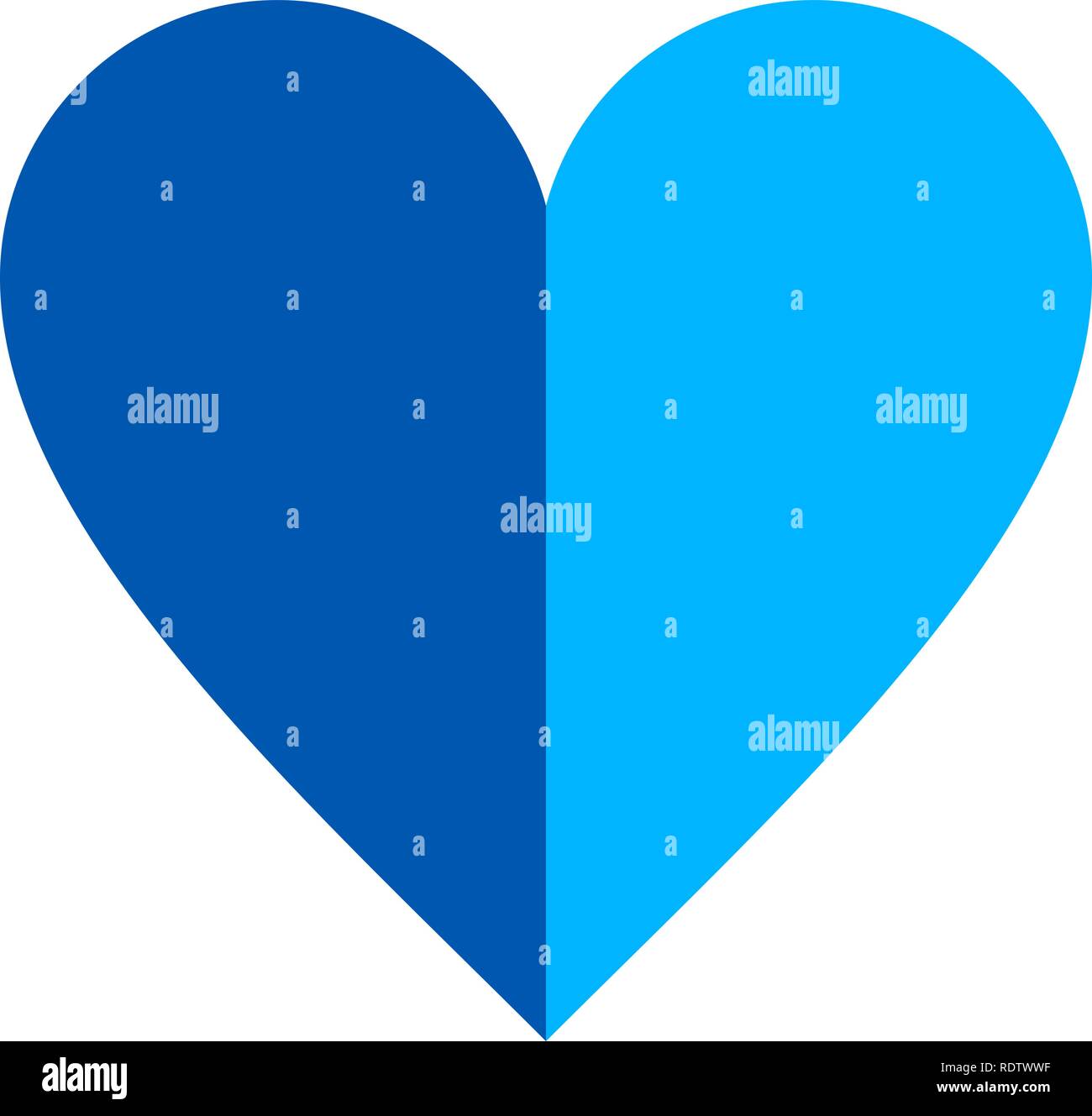 Heart symbol icon - blue simple, isolated - vector illustration Stock ...