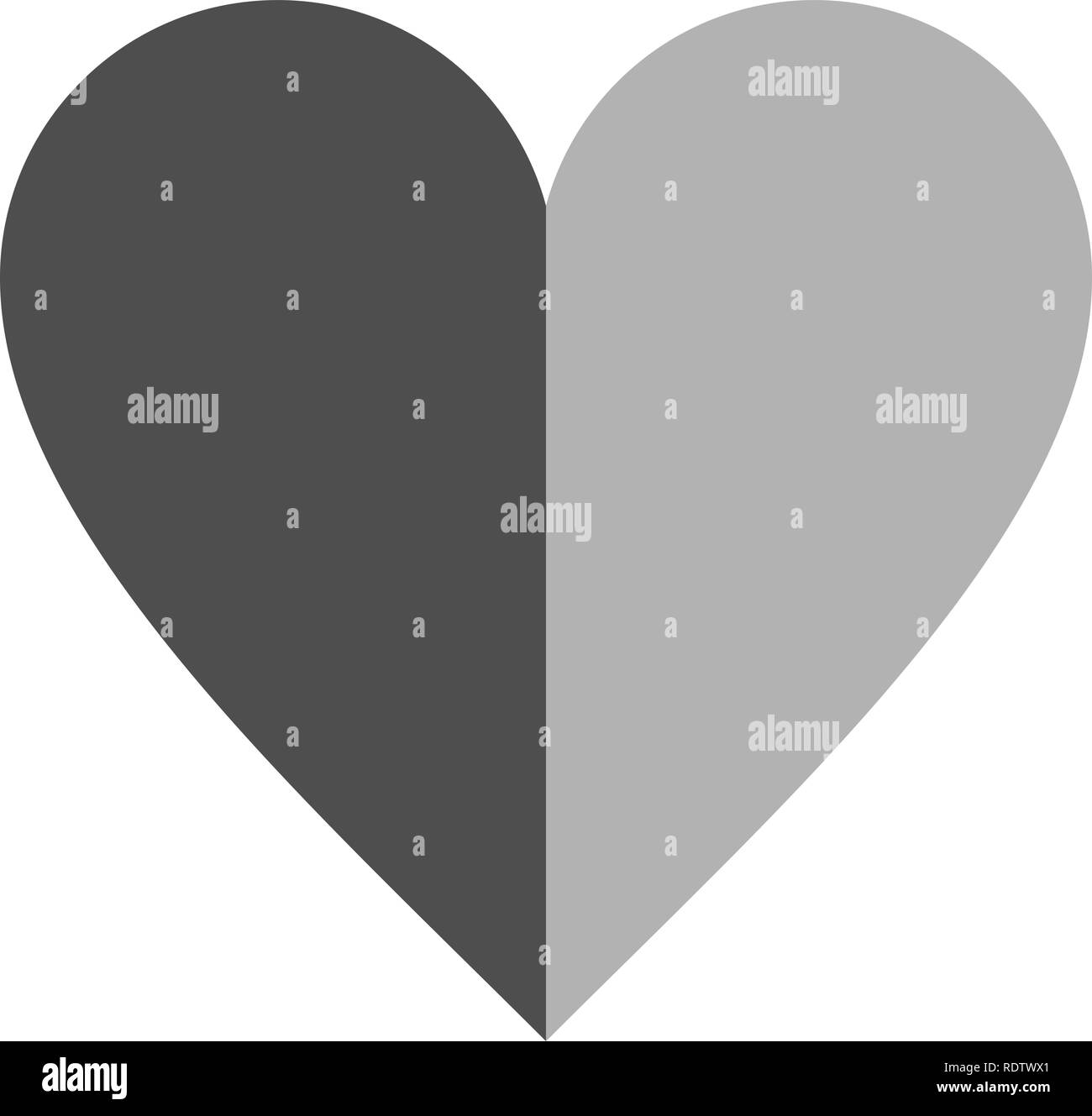 Heart symbol icon - medium gray simple, isolated - vector illustration ...