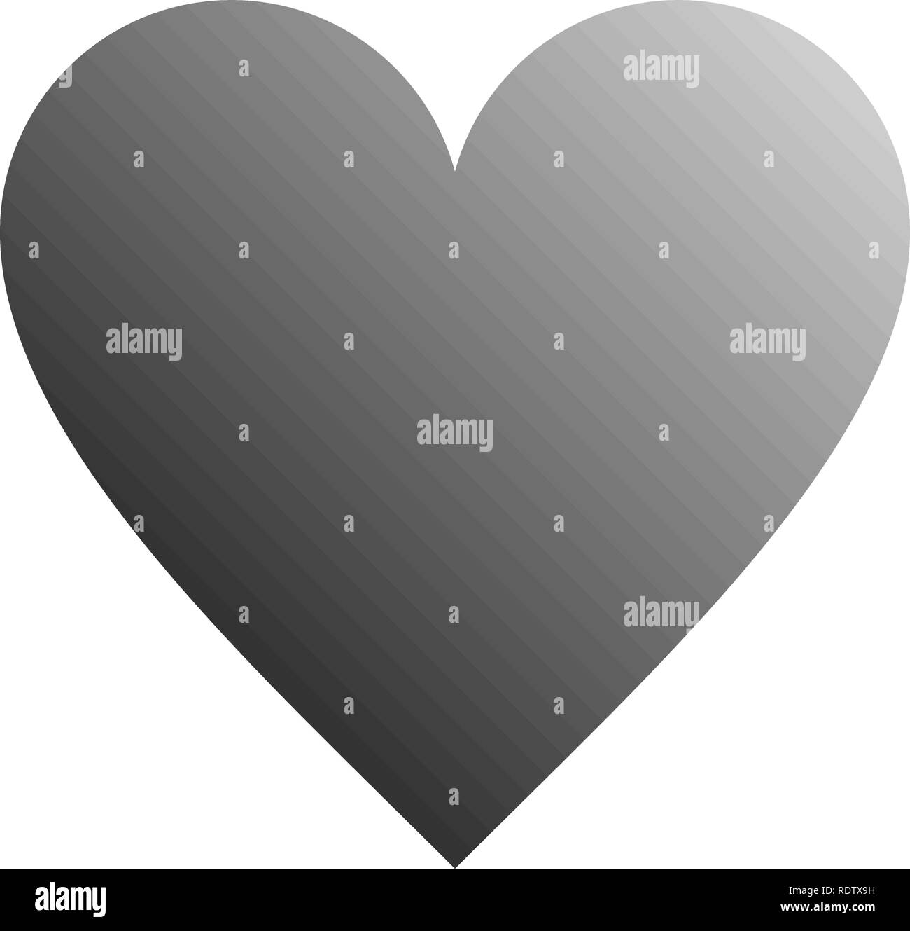 Heart symbol icon - medium gray gradient, isolated - vector ...