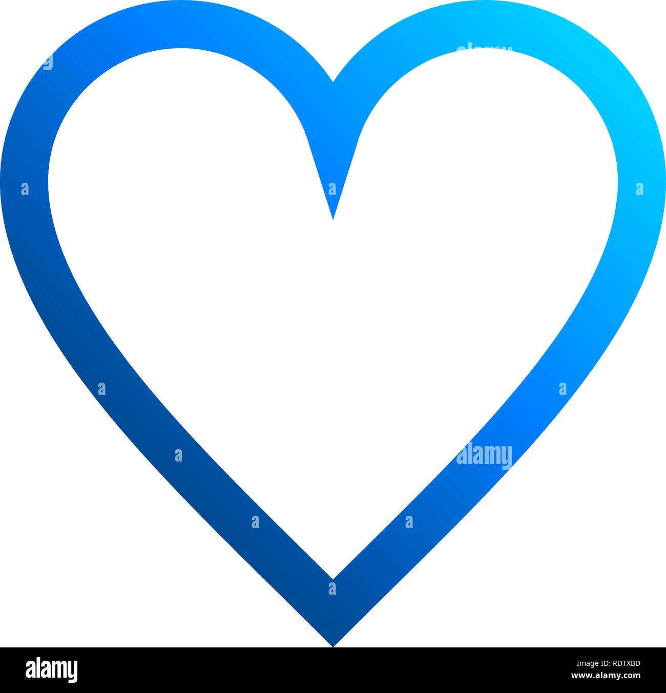 Heart symbol icon - blue outlined gradient, isolated - vector ...