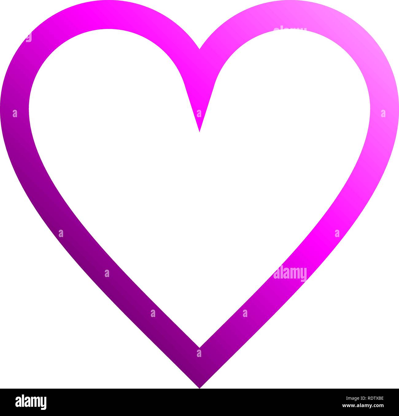 Heart symbol icon - purple outlined gradient, isolated - vector ...