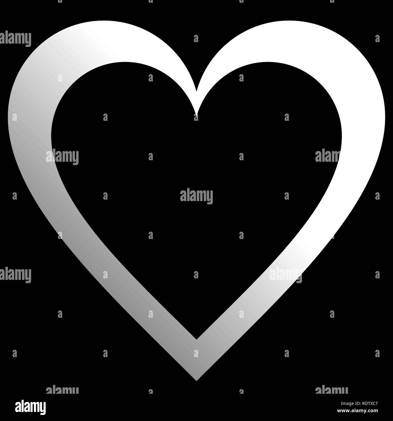 Heart symbol icon - white outlined gradient, isolated - vector ...