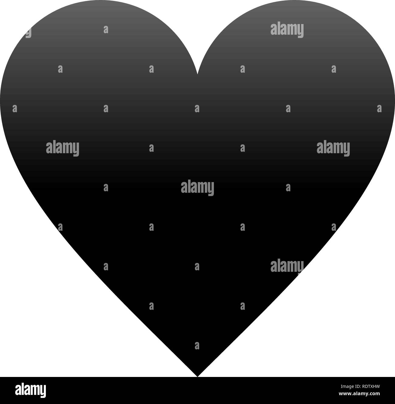 Heart symbol icon - black gradient, isolated - vector illustration ...