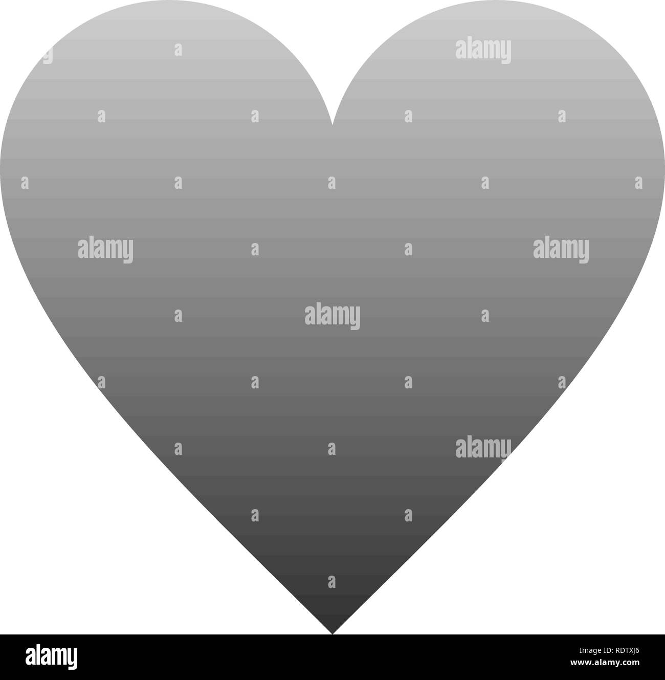 Heart symbol icon - medium gray gradient, isolated - vector ...