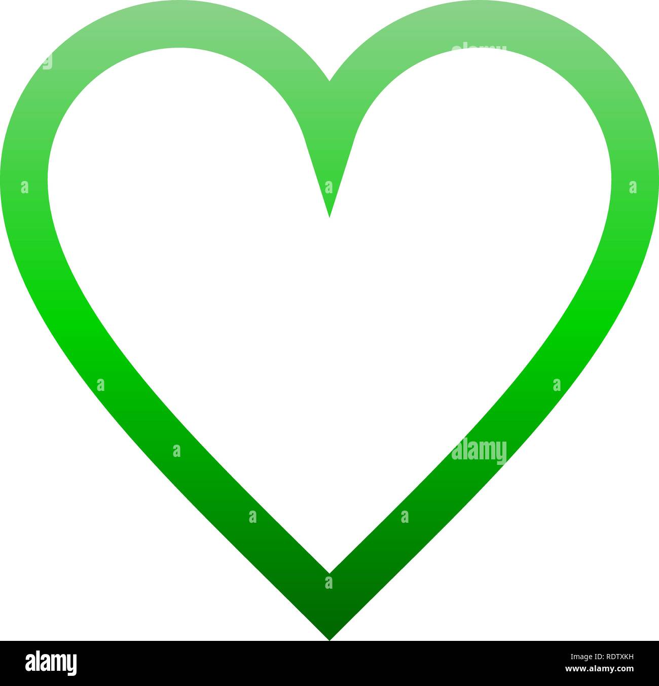 Heart symbol icon - green outlined gradient, isolated - vector ...