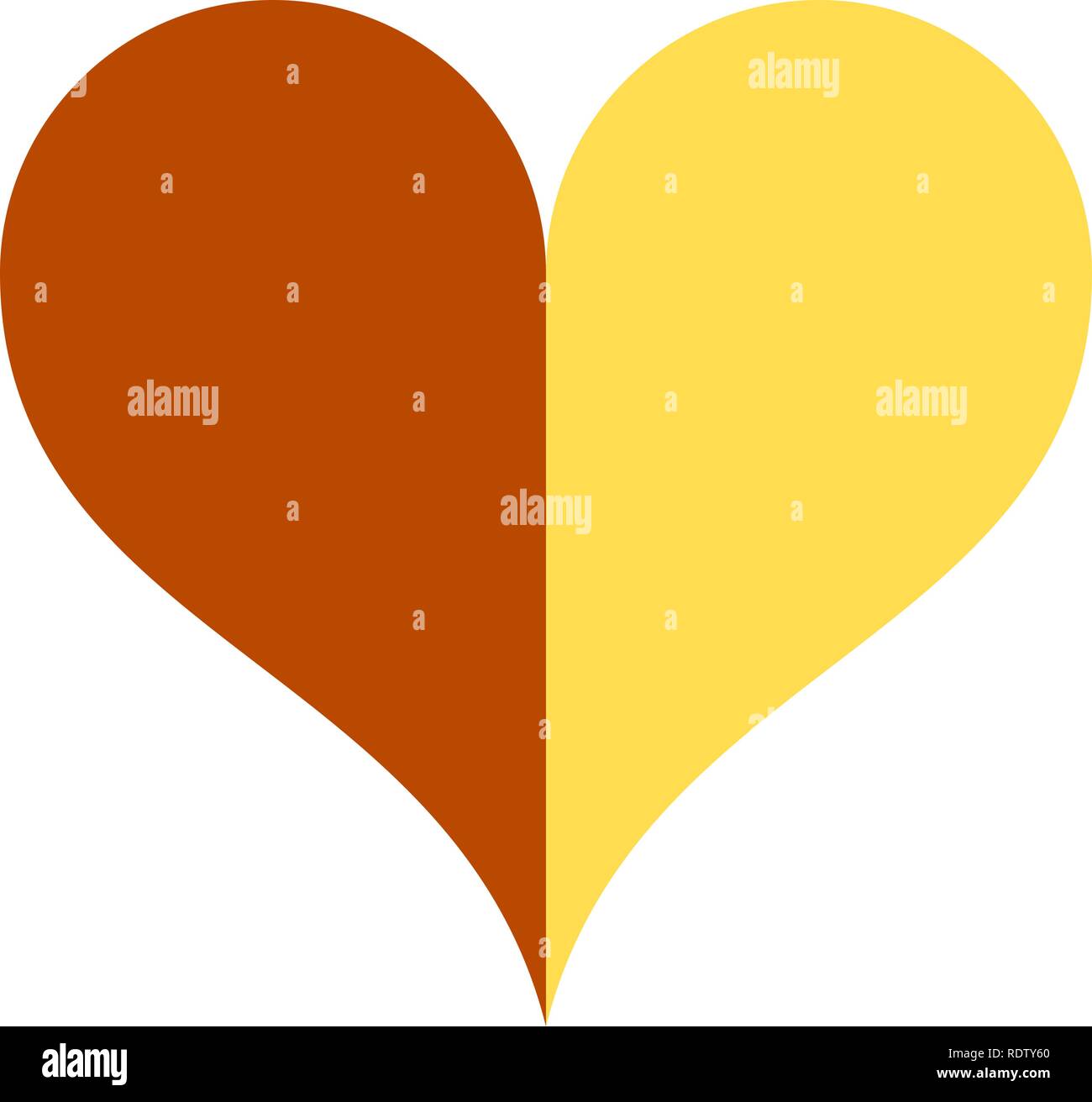 Heart symbol icon - orange simple, isolated - vector illustration Stock ...
