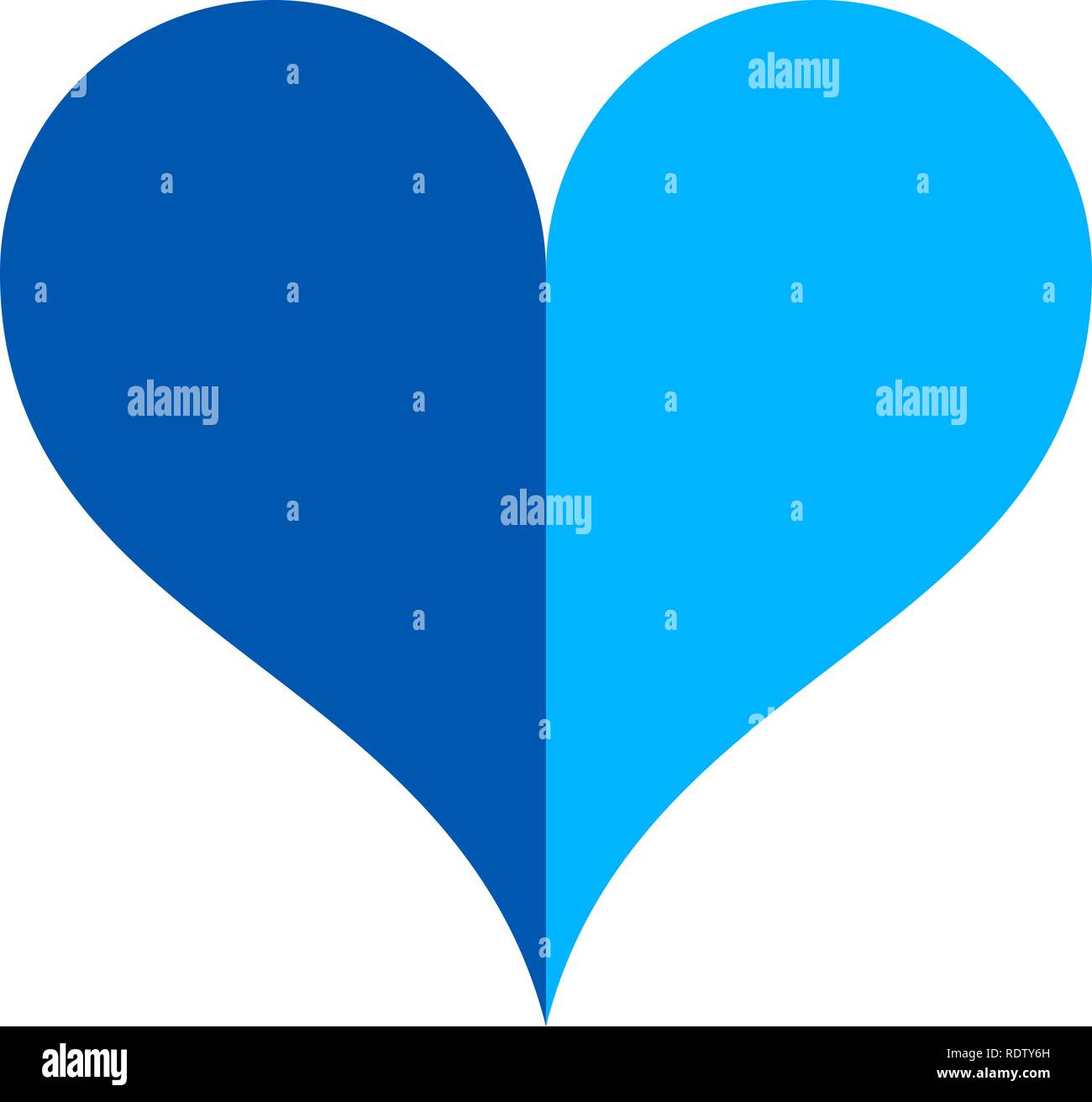 Heart symbol icon - blue simple, isolated - vector illustration Stock ...